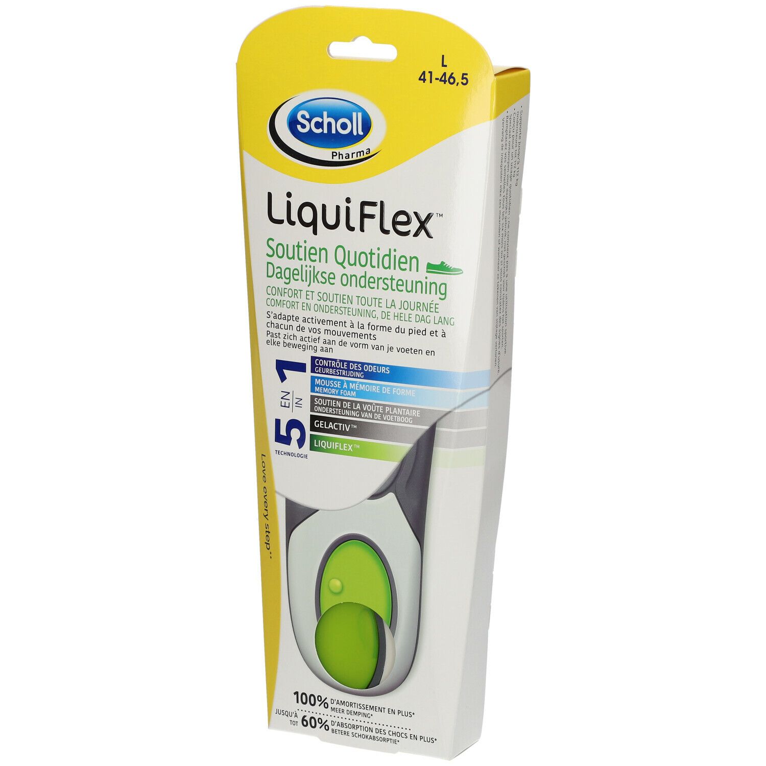 Scholl Semelles LiquiFlex™ Soutien Quotidien Hommes T2 (41-46.5) 2 pc(s ...