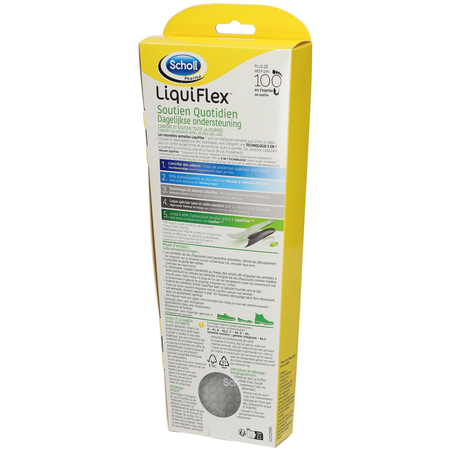 Scholl Semelles LiquiFlex™ Soutien Quotidien Hommes T2 (41-46.5) 2 pc(s ...