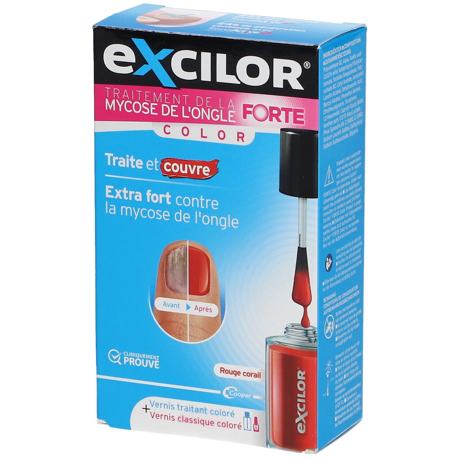 eXcilor® FORTE Color Traitement de la Mycose de l'Ongle Rouge corail 30 ...