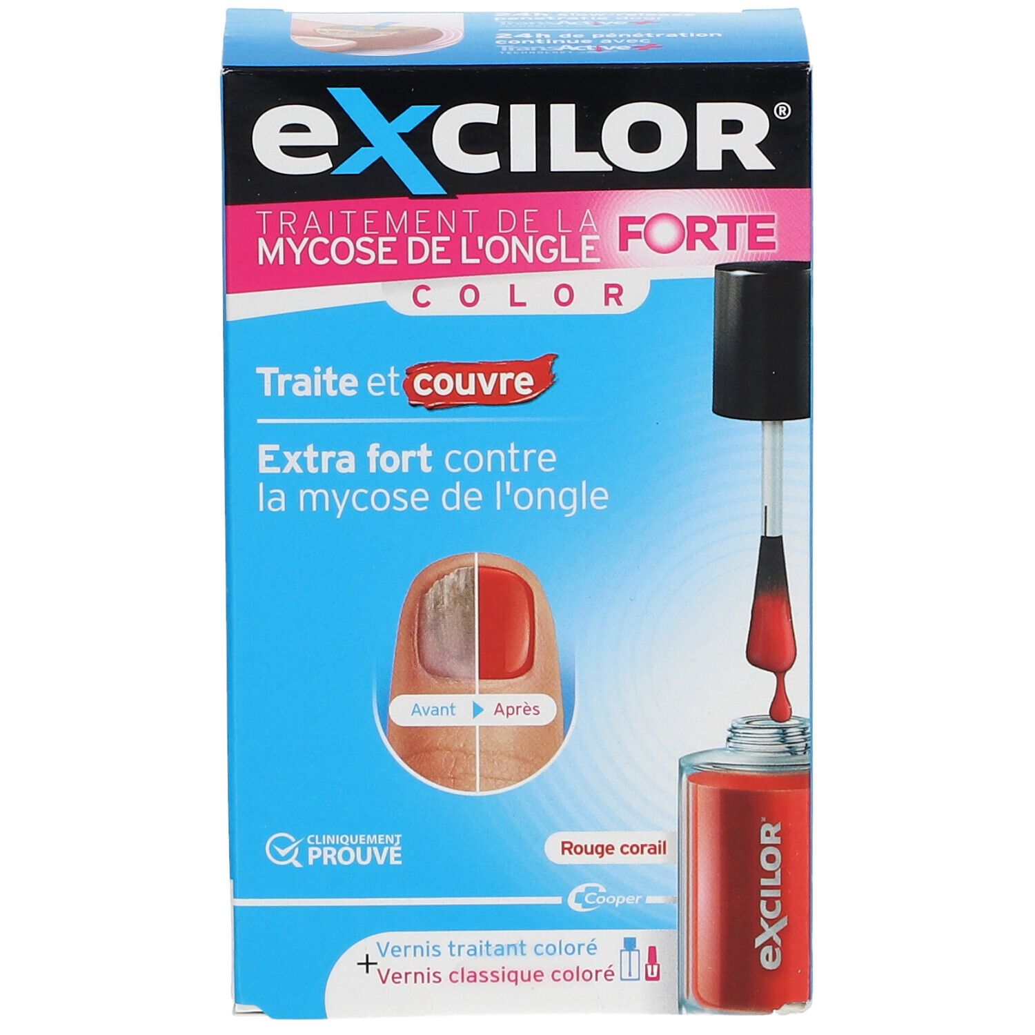 eXcilor® FORTE Color Traitement de la Mycose de l'Ongle Rouge corail 30 ...