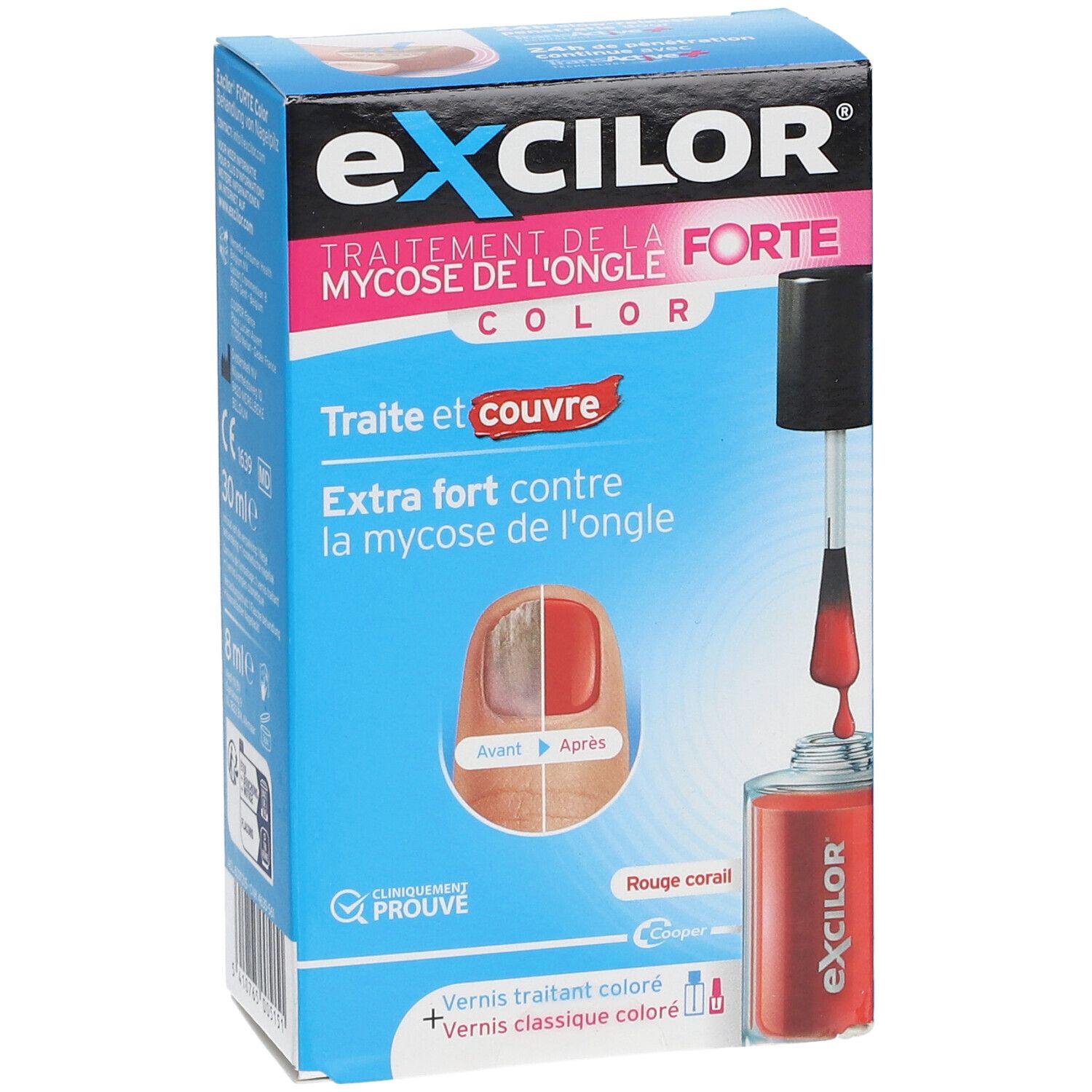 eXcilor® FORTE Color Traitement de la Mycose de l'Ongle Rouge corail 30 ...