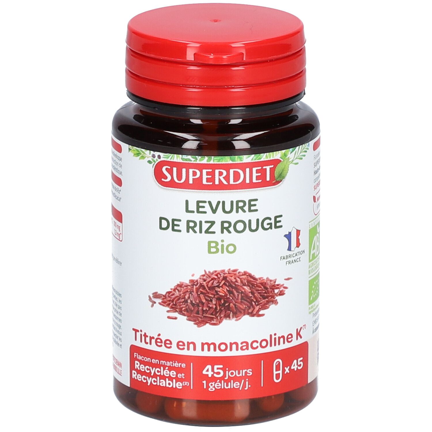 SUPER DIET Levure riz rouge Bio 45 pc(s) - Redcare Pharmacie