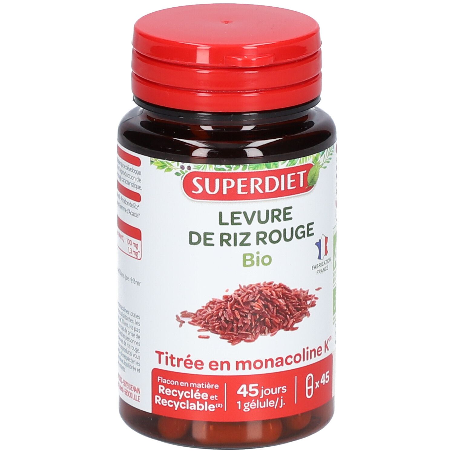 SUPER DIET Levure riz rouge Bio 45 pc(s) - Redcare Pharmacie