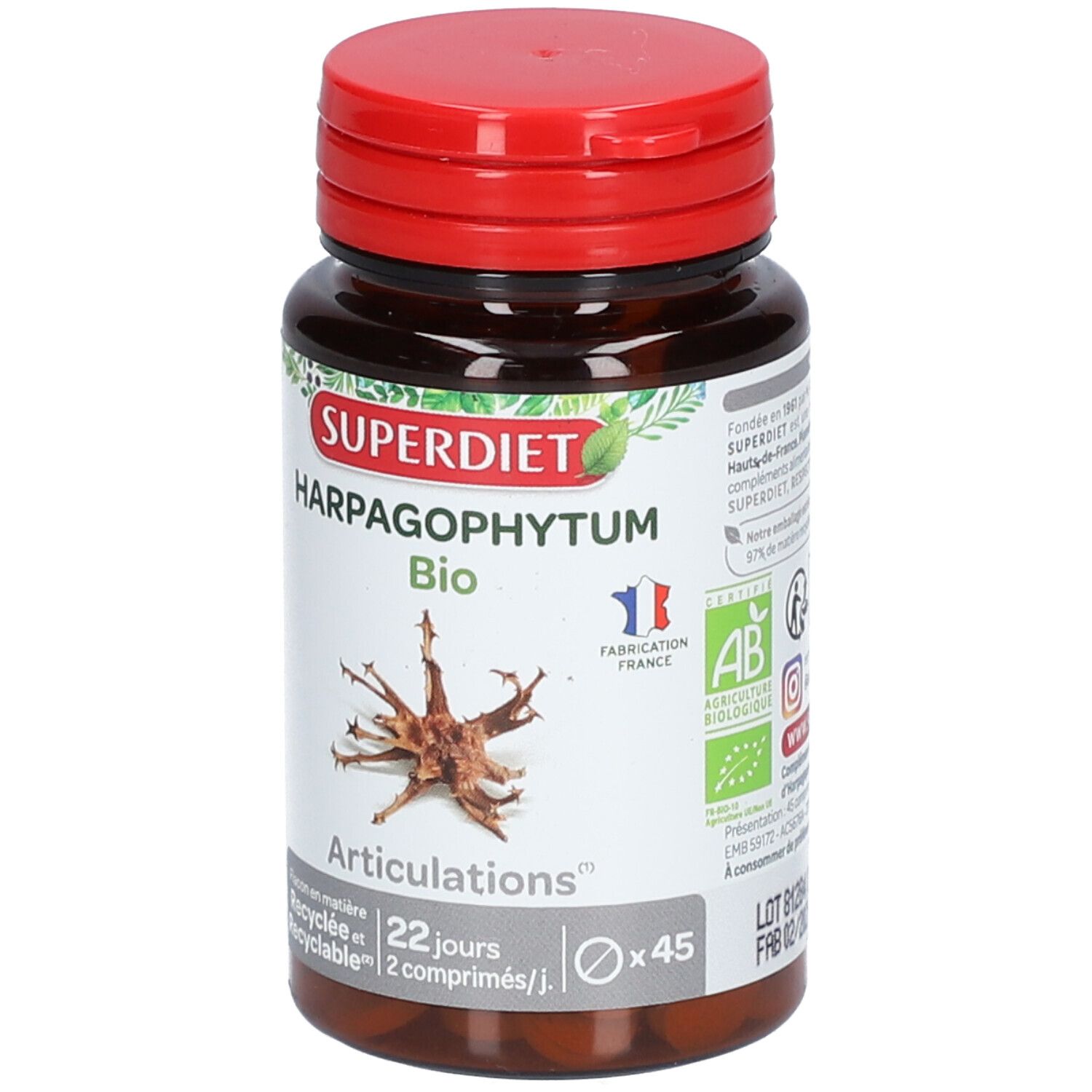 SUPER DIET Harpagophytum Bio Articulations Gélules 45 pc(s) - Redcare Pharmacie
