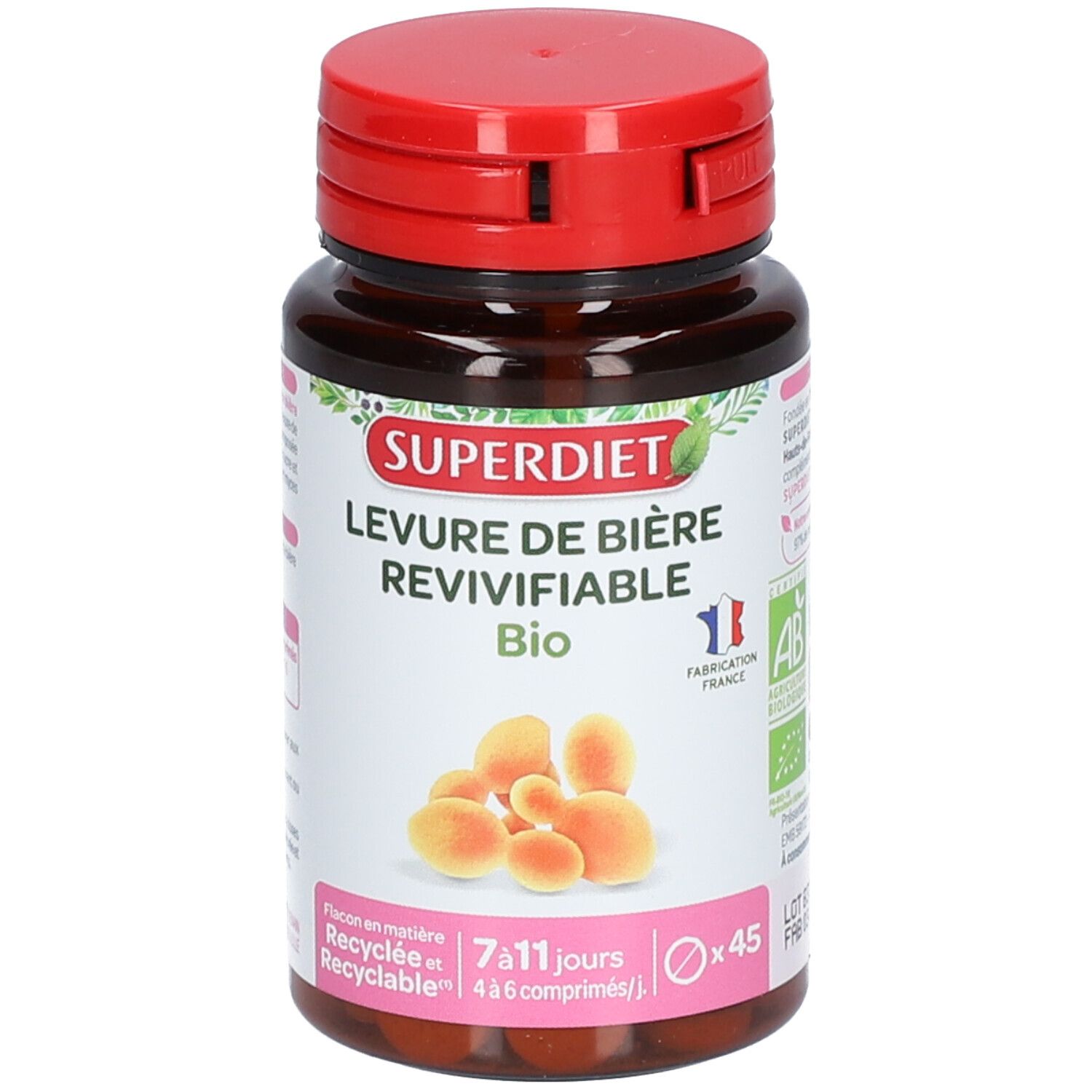SUPER DIET Levure de bière revivifiable Bio 45 pc(s) - Redcare Pharmacie