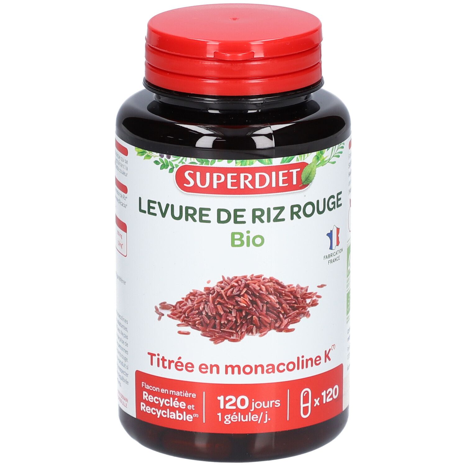 SUPER DIET Levure riz rouge Bio 120 pc(s) - Redcare Pharmacie