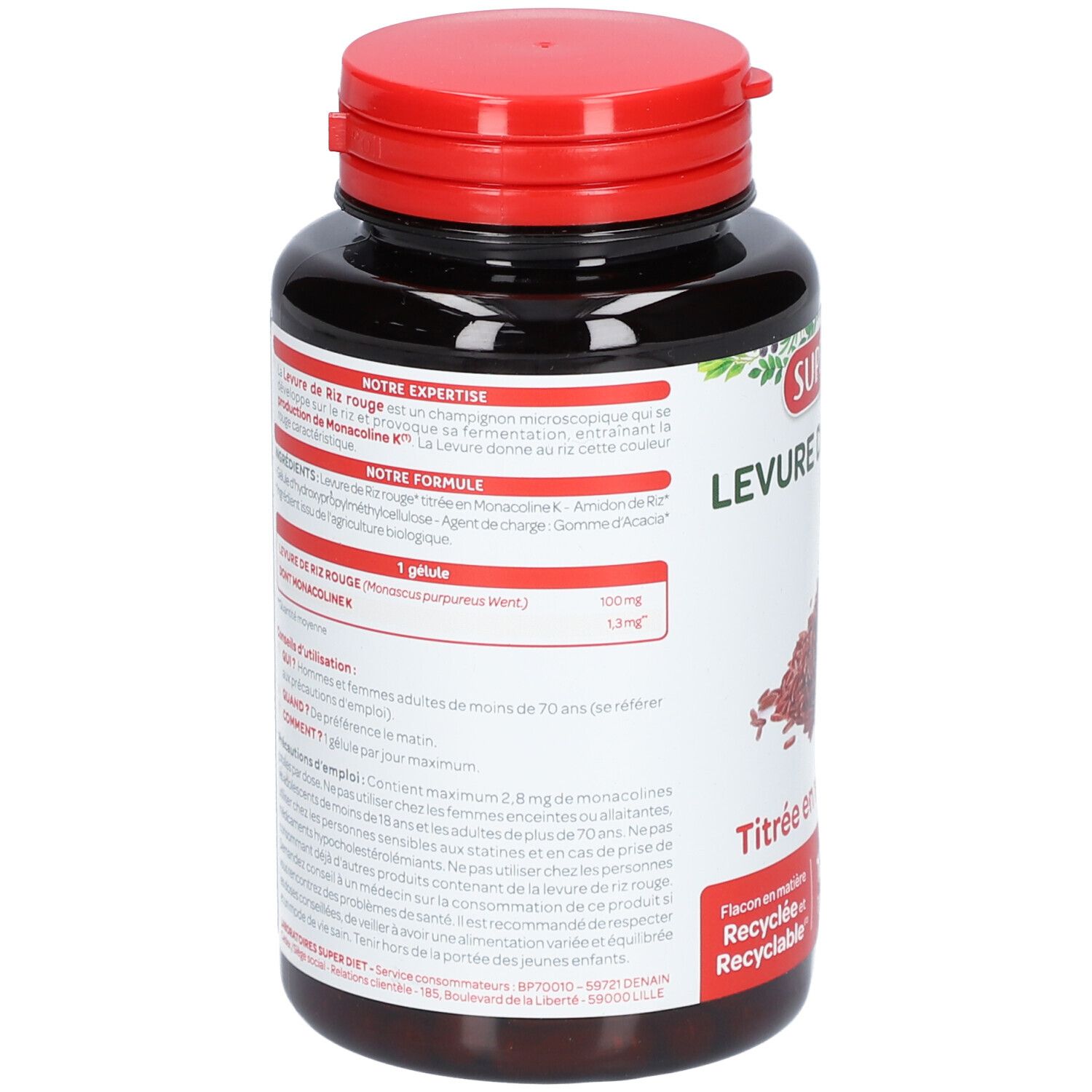 SUPER DIET Levure riz rouge Bio 120 pc(s) - Redcare Pharmacie