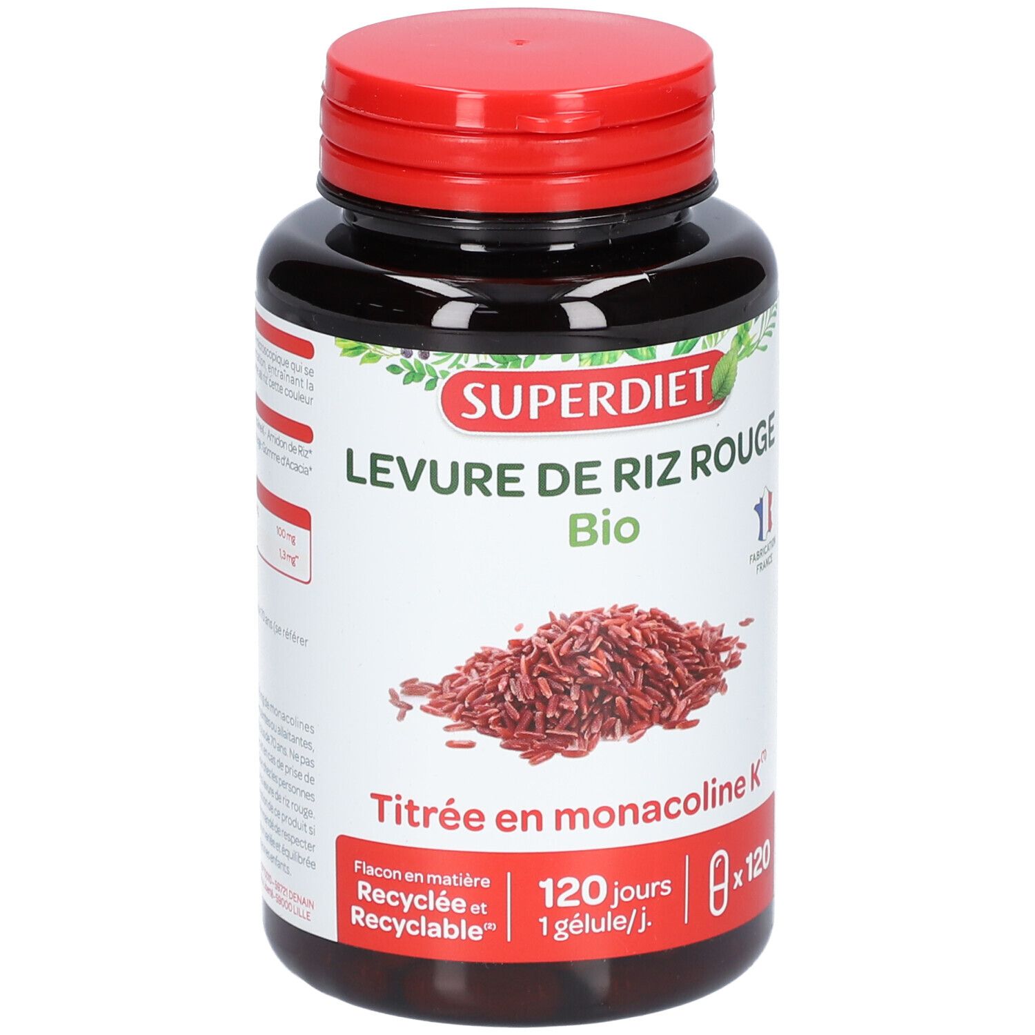 SUPER DIET Levure riz rouge Bio 120 pc(s) - Redcare Pharmacie
