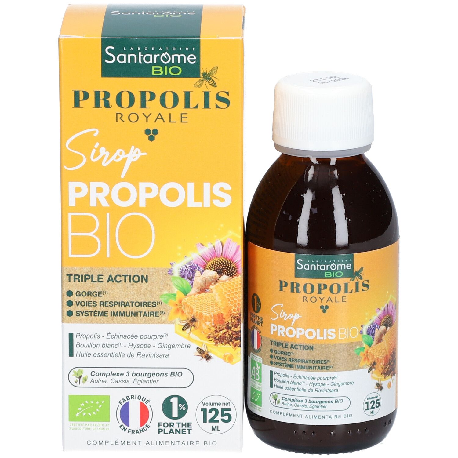 Santarome BIO Propolis Royale Sirop Bio 125 ml - Redcare Pharmacie