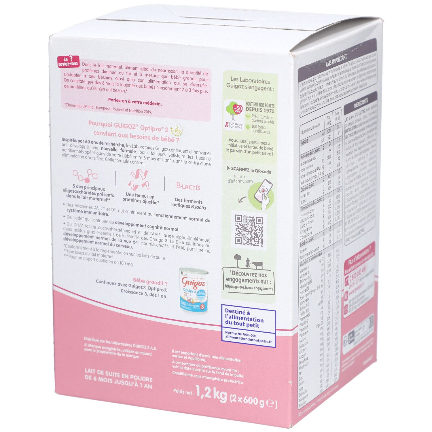 GUIGOZ® Optipro® 2 Lait 2ème âge 1200 g - Redcare Pharmacie