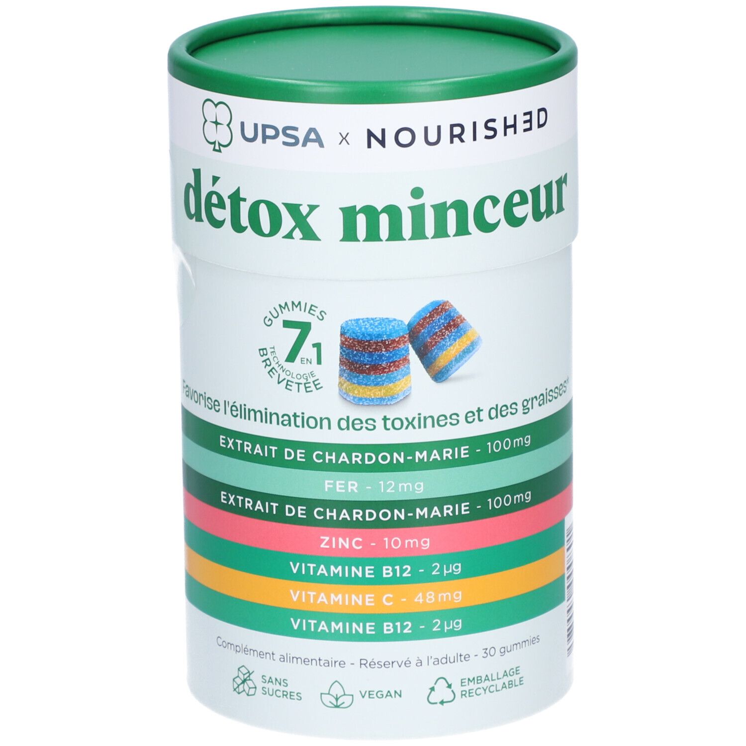 Gummies 7en1 UPSAxNourished Détox Minceur - Adulte - Complément ...