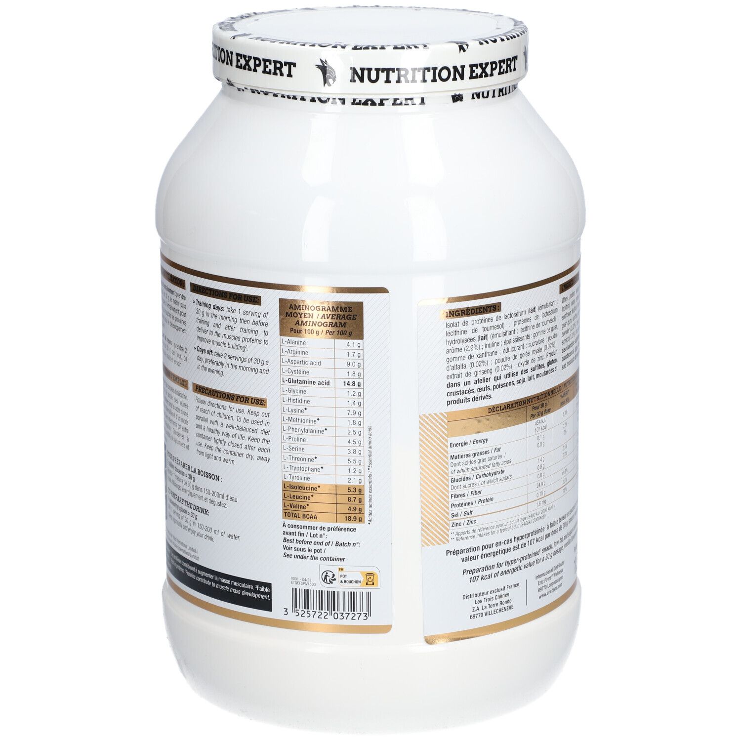 ERIC FAVRE Pure Whey Protein Native 100% Isolate Vanille 1500 g ...