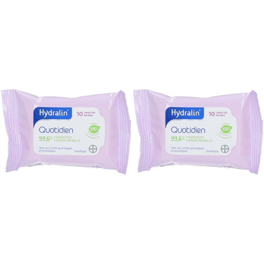 Hydralin® Quotidien - Lingettes Douces Biodégradables 2x10 pc(s ...