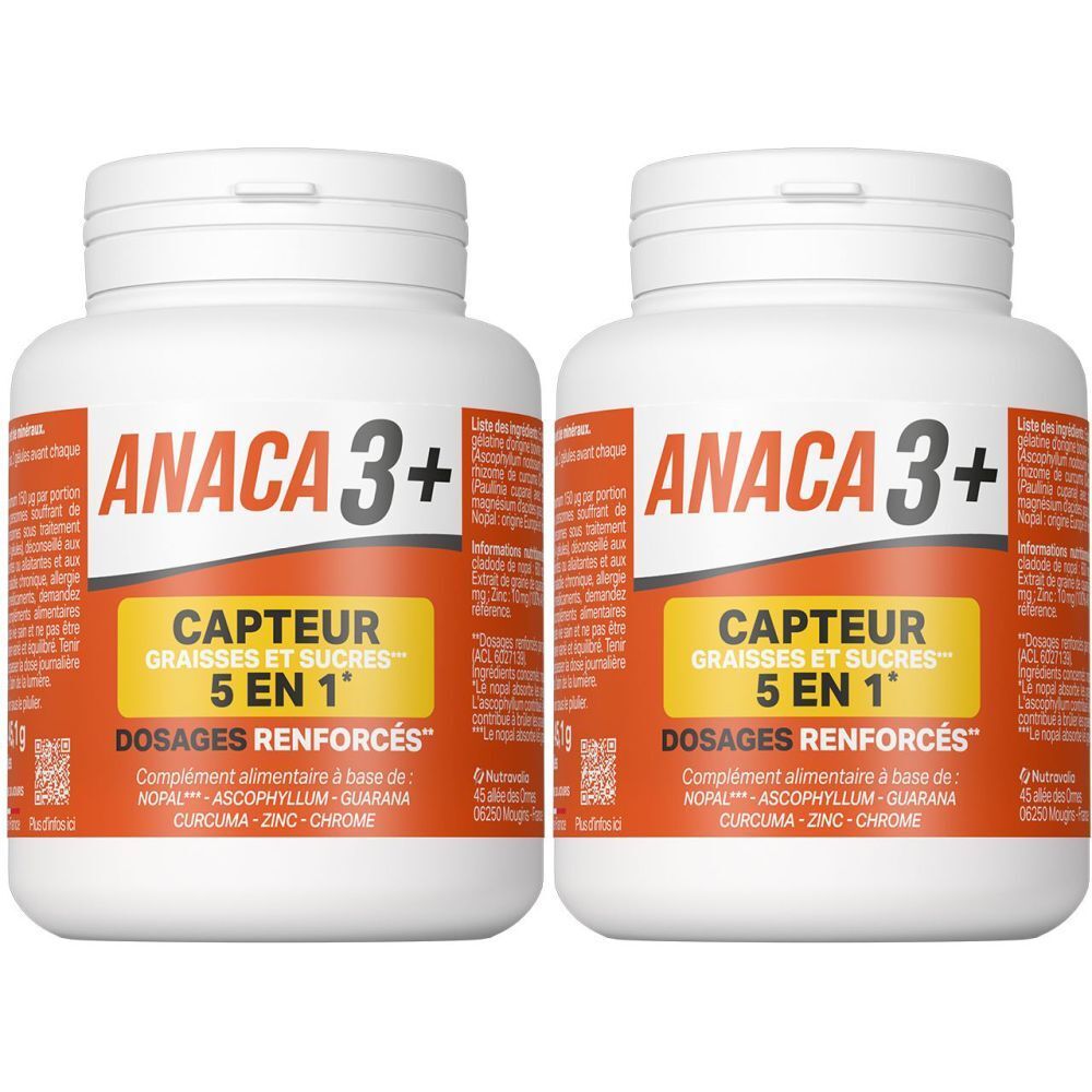 ANACA3+ Capteur Graisses et Sucres 5 en 1 2x120 pc(s) - Redcare Pharmacie