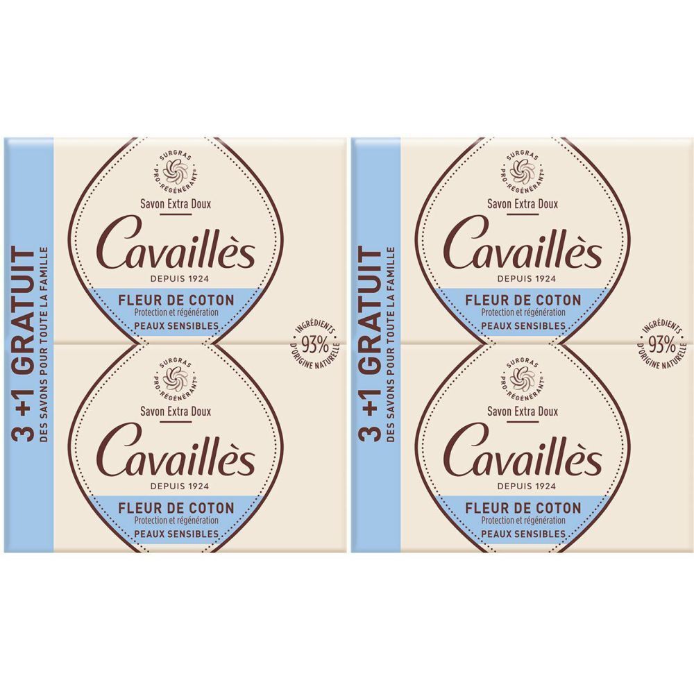 Rogé Cavaillès Savon Extra-Doux Surgras Fleur de coton 2x4x250 g ...