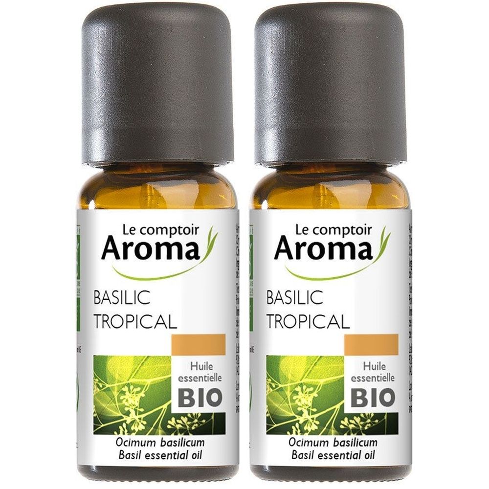 Le Comptoir Aroma Huile essentielle Basilic tropical Bio 2x10 ml ...