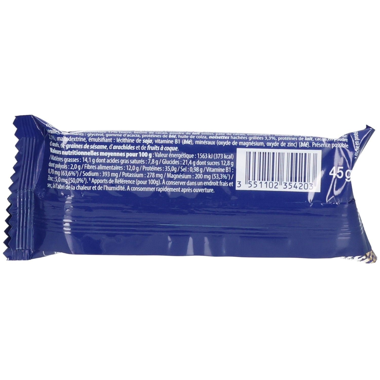 Apurna Barre Hyperprotéinée Cruncht 35% Choco-Noisettes 45 g - Redcare ...