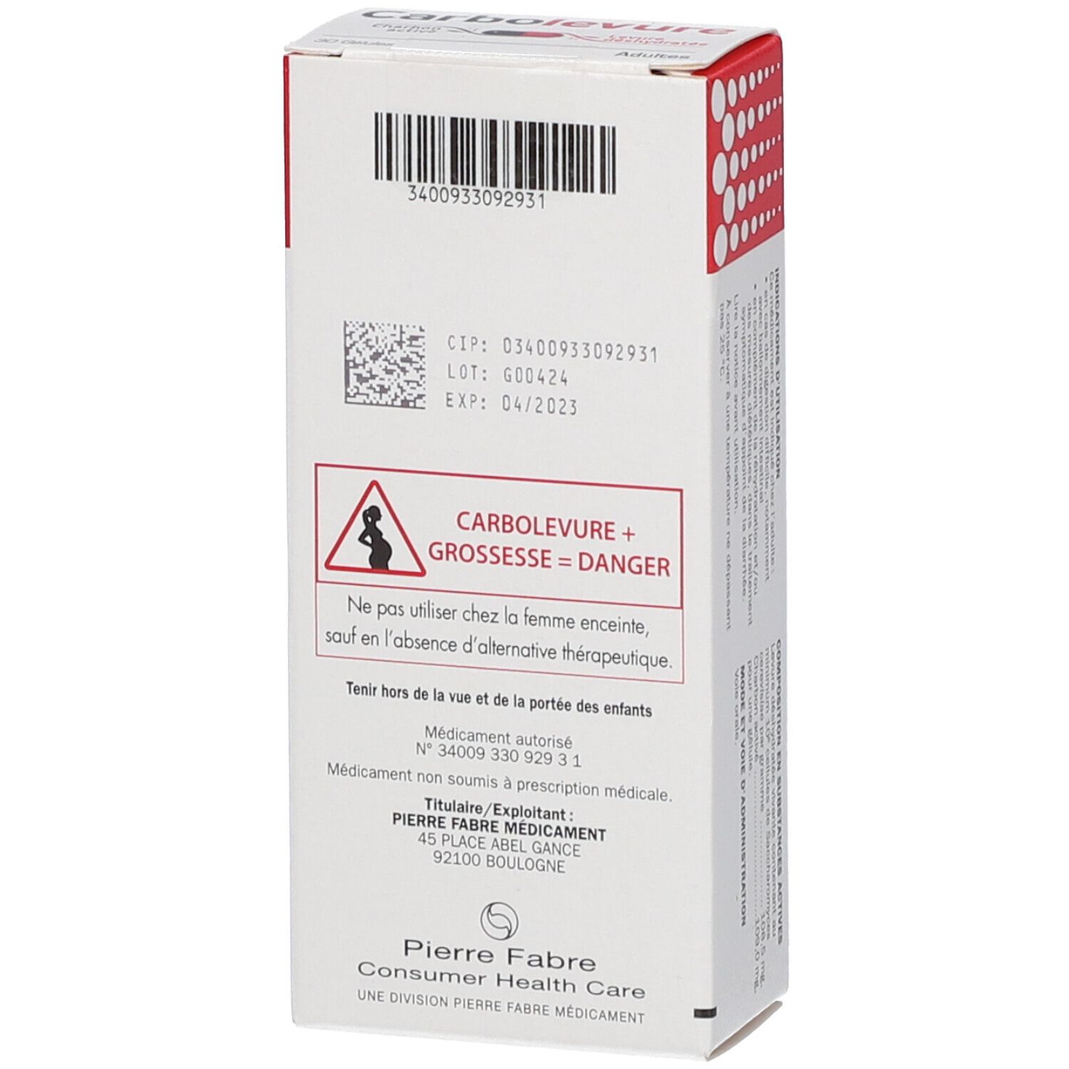 Carbolevure Adultes 30 pc(s) - Redcare Pharmacie