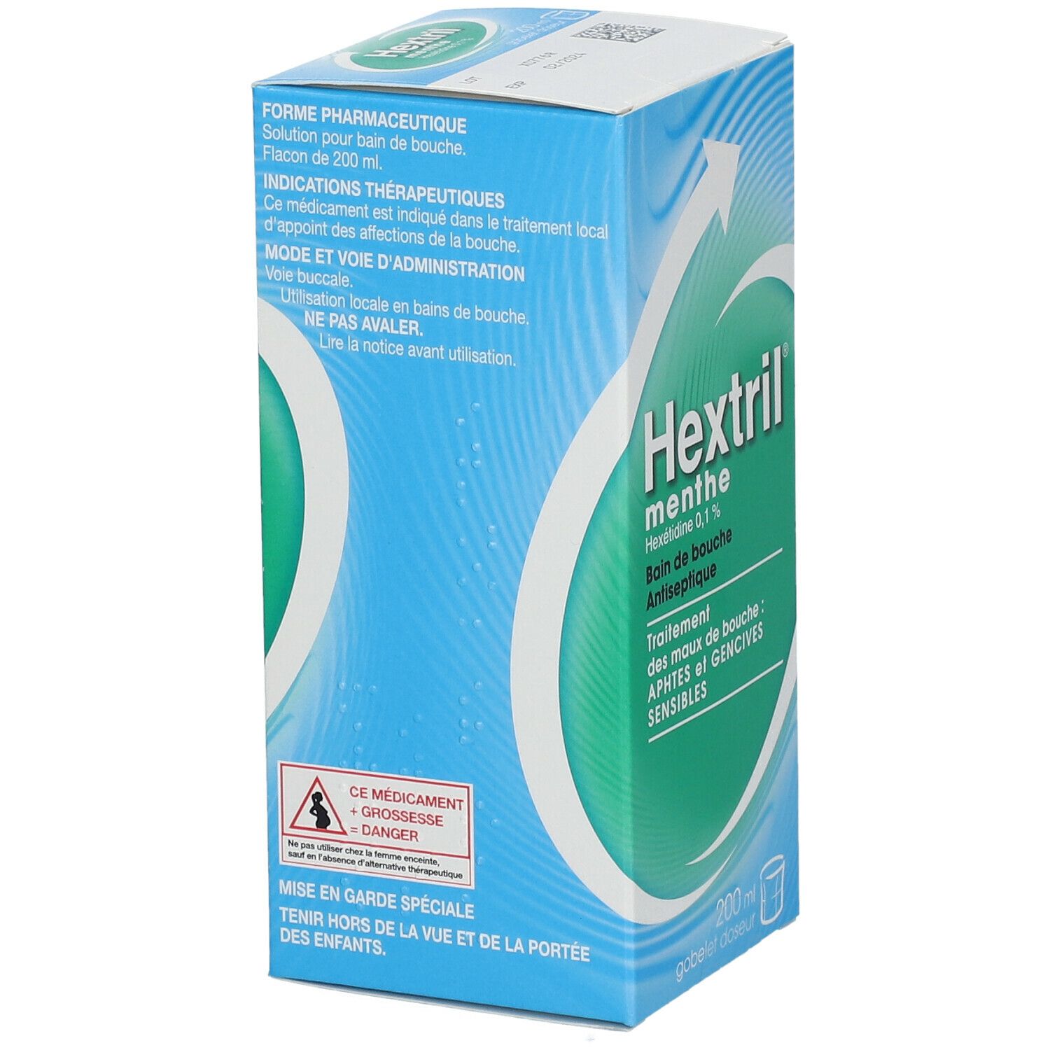Hextril® menthe Hexétidine 0,1 % 200 ml - Redcare Pharmacie