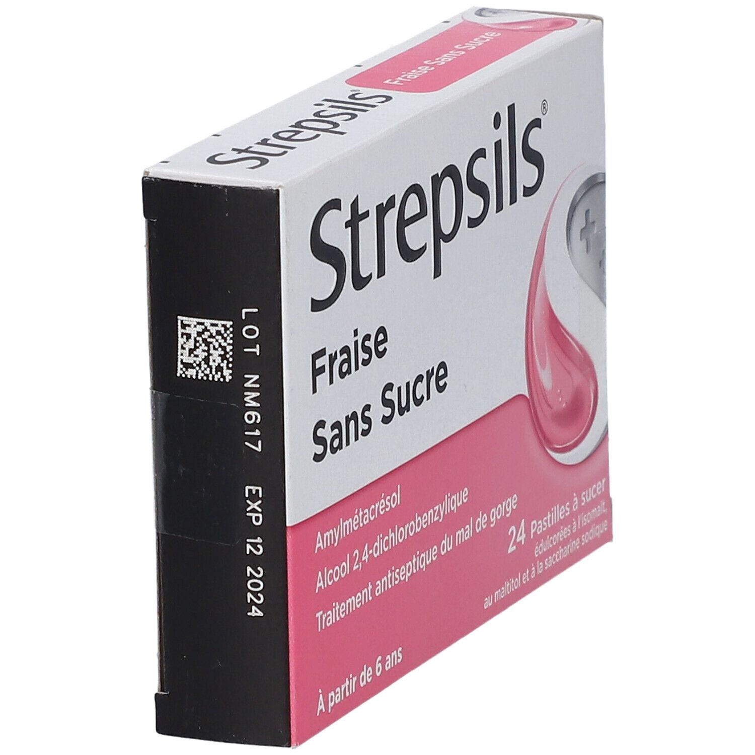 Strepsils Fraise Sans Sucre - Traitement Antiseptique du Mal de Gorge ...