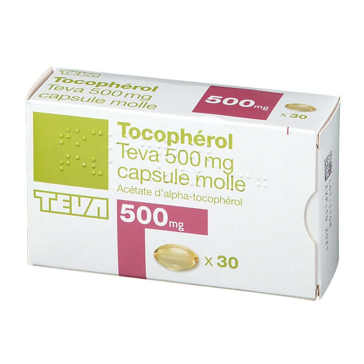Tocophérol Teva® 500 mg 30 pc(s) - Redcare Pharmacie