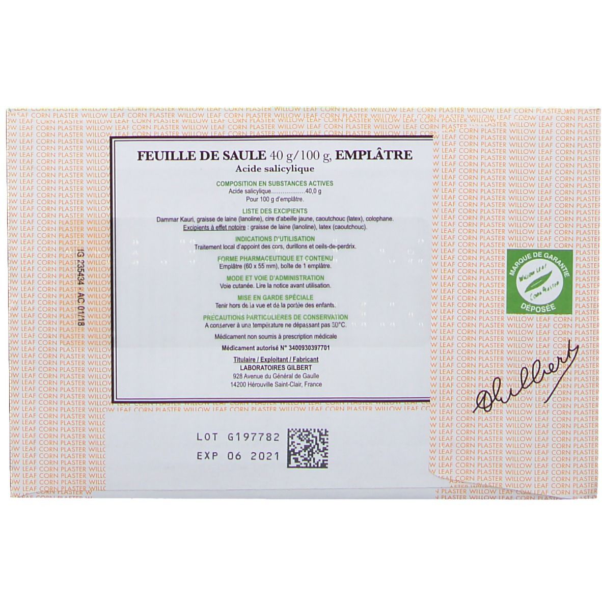 Gilbert Feuille de Saule 1 pc(s) - Redcare Pharmacie