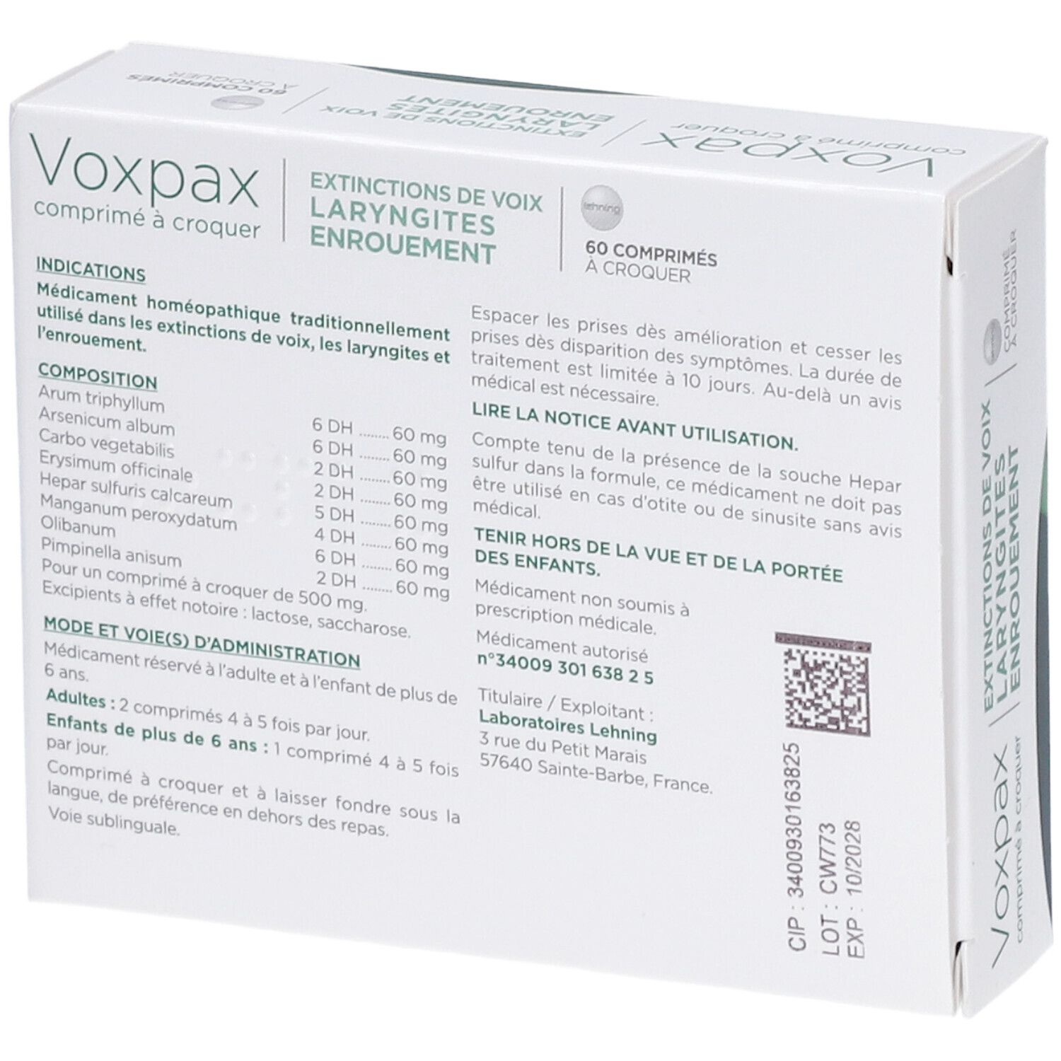 VOXPAX, comprimé à croquer, boîte de 60 60 pc(s) - Redcare Pharmacie