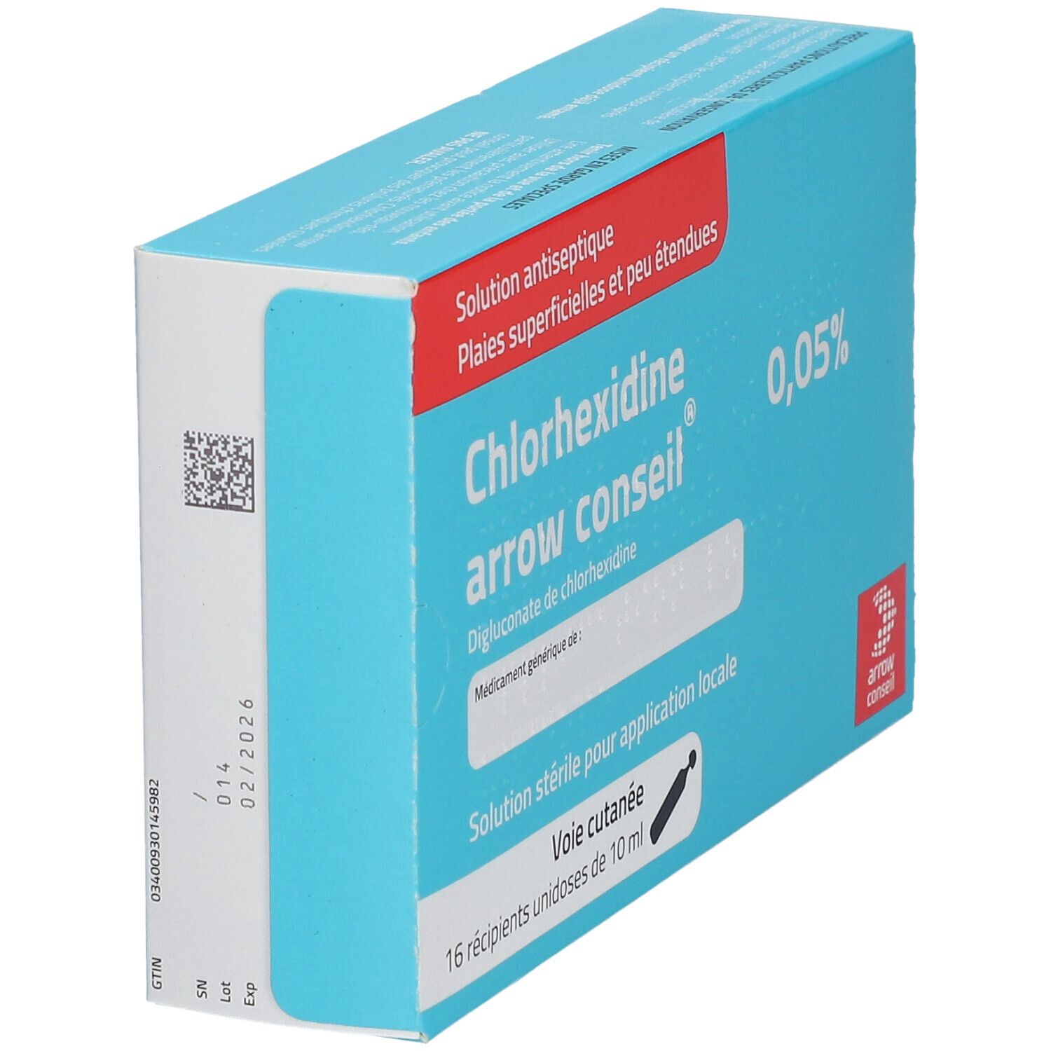 Chlorhexidine arrow conseil 0,05 % 160 ml - Redcare Pharmacie