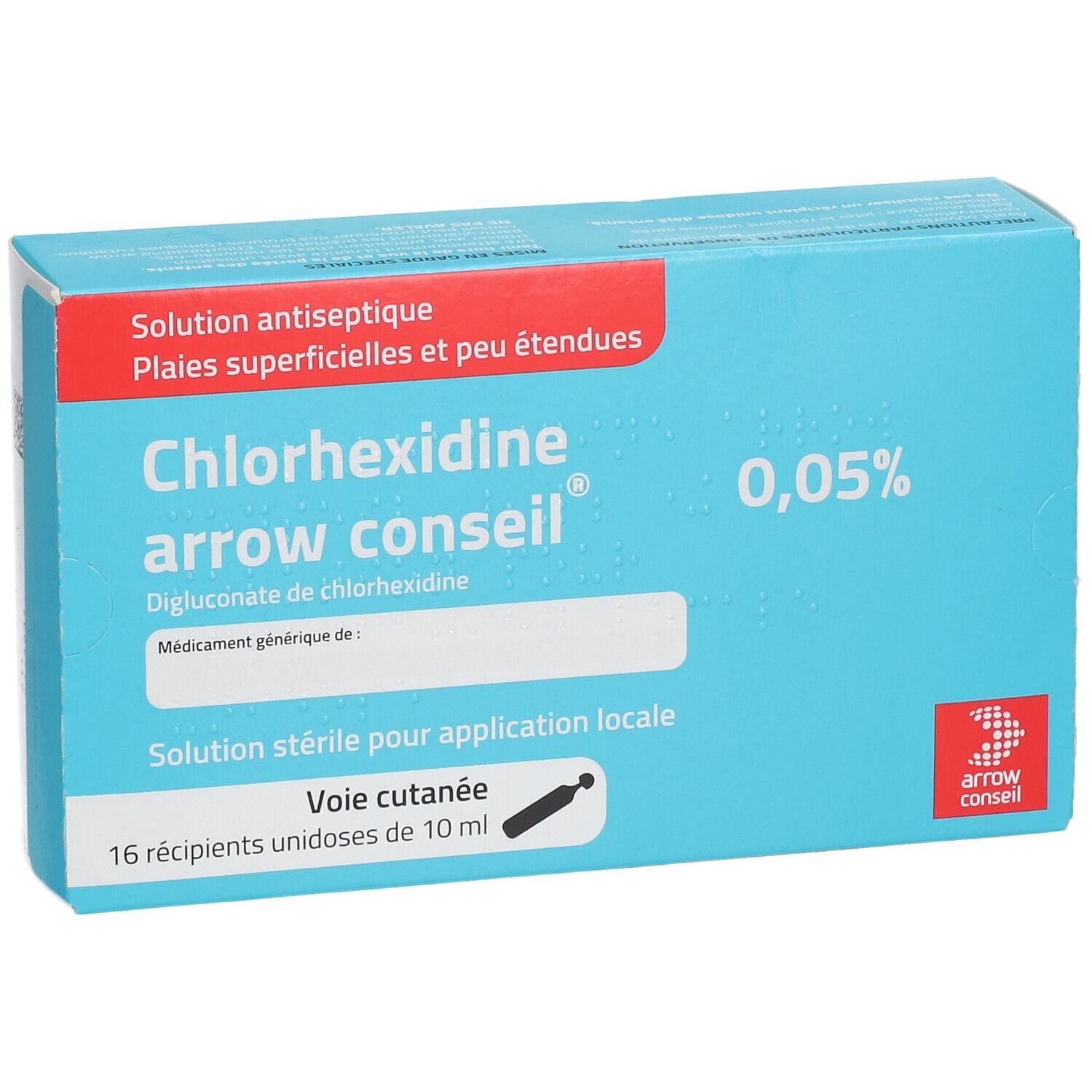 Chlorhexidine arrow conseil 0,05 % 160 ml - Redcare Pharmacie