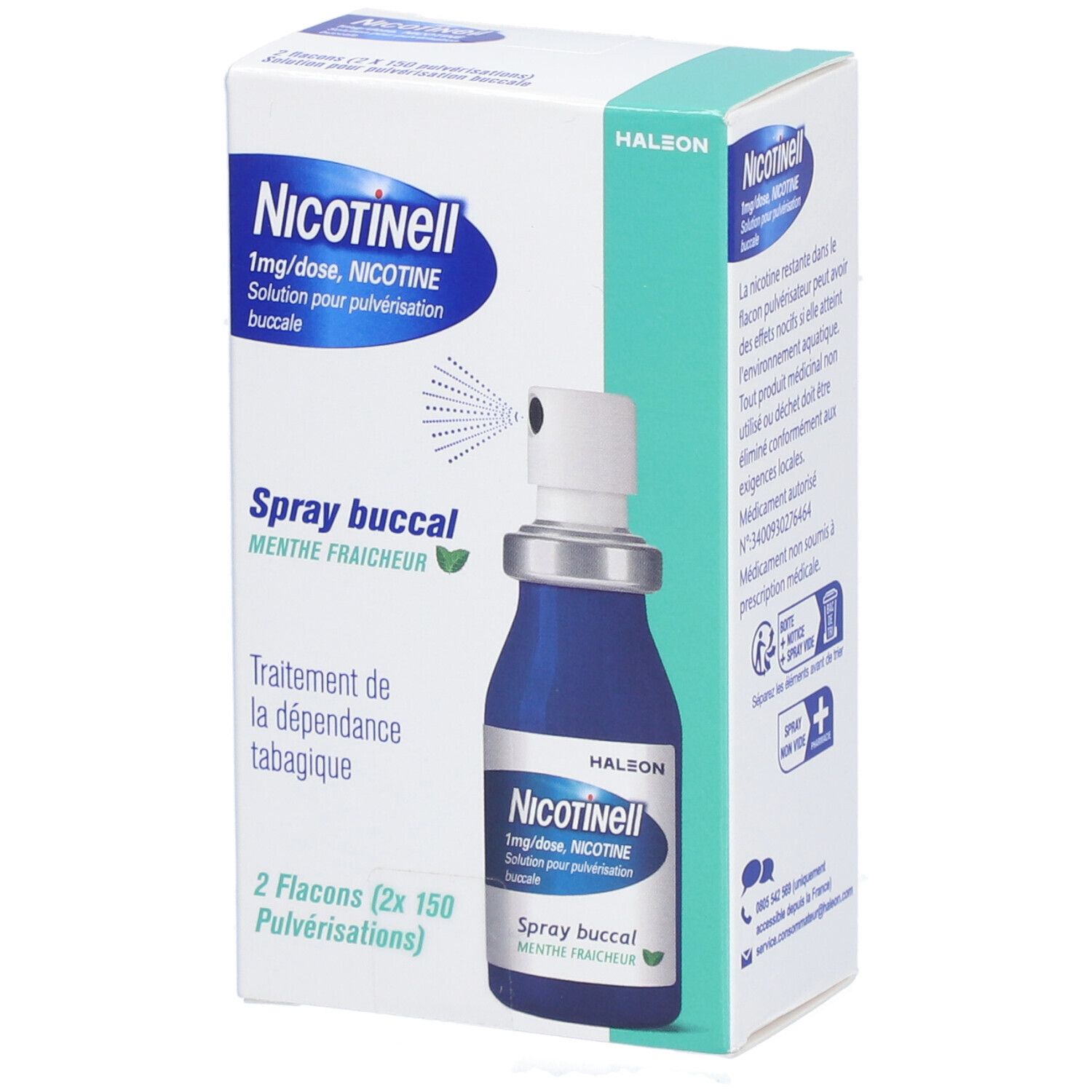 Nicotinell spray buccal menthe fraîcheur pour le sevrage tabagique 2x13 ...